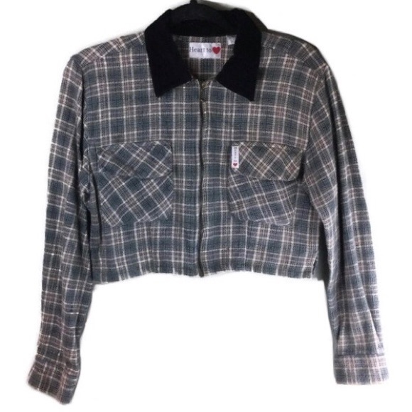 Vintage | Jackets & Coats | Vintage Heart To Plaid Velvet Collar ...